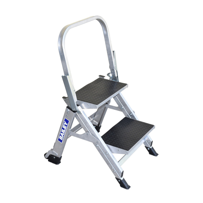 BAILEY - Platform Safety Steps Stairway Ladder with Safety Rail 150kg ...